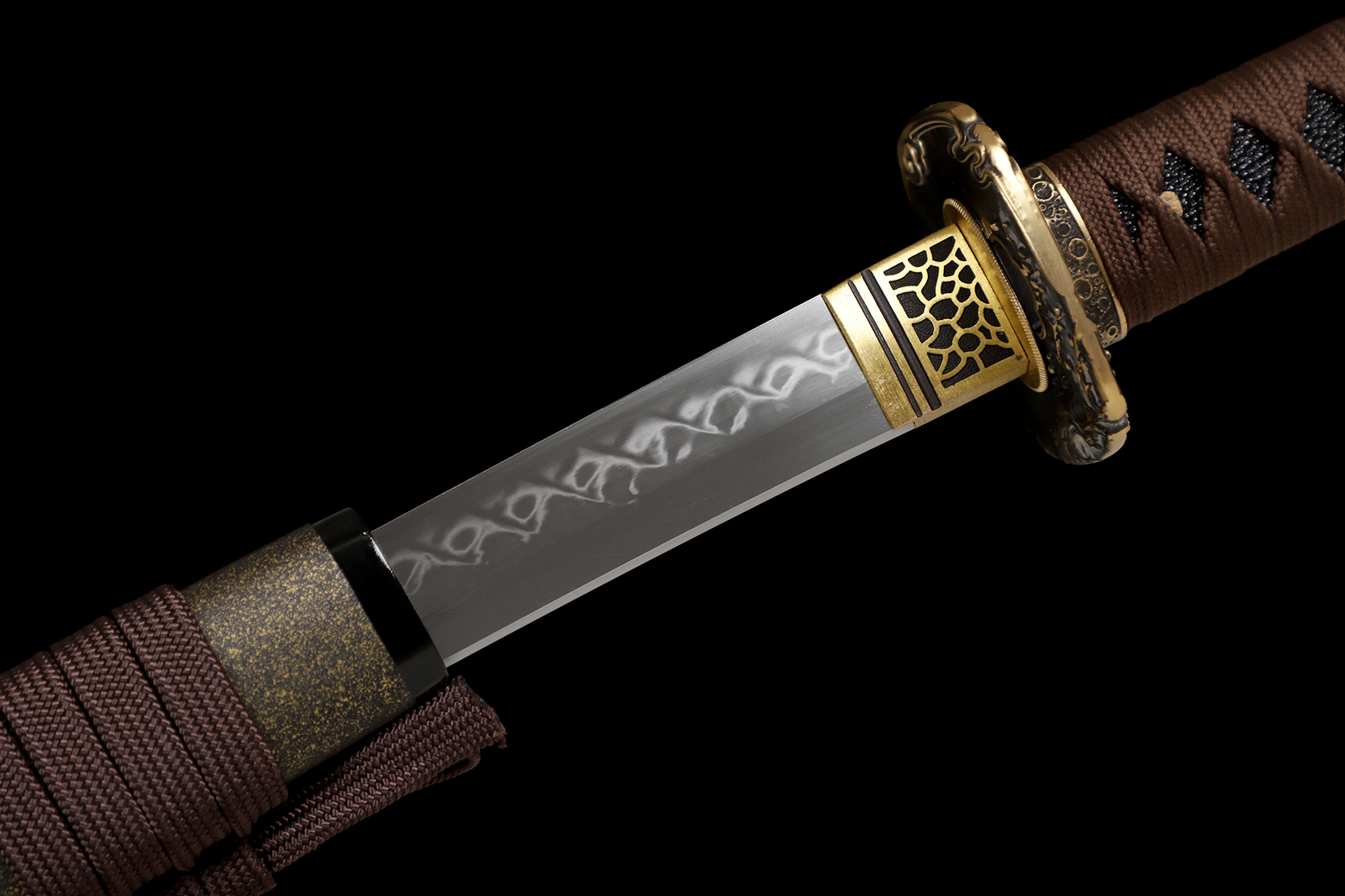 Clay Tempered L6 Steel Japanese Samurai Sword Katana Full Tang Razor ...