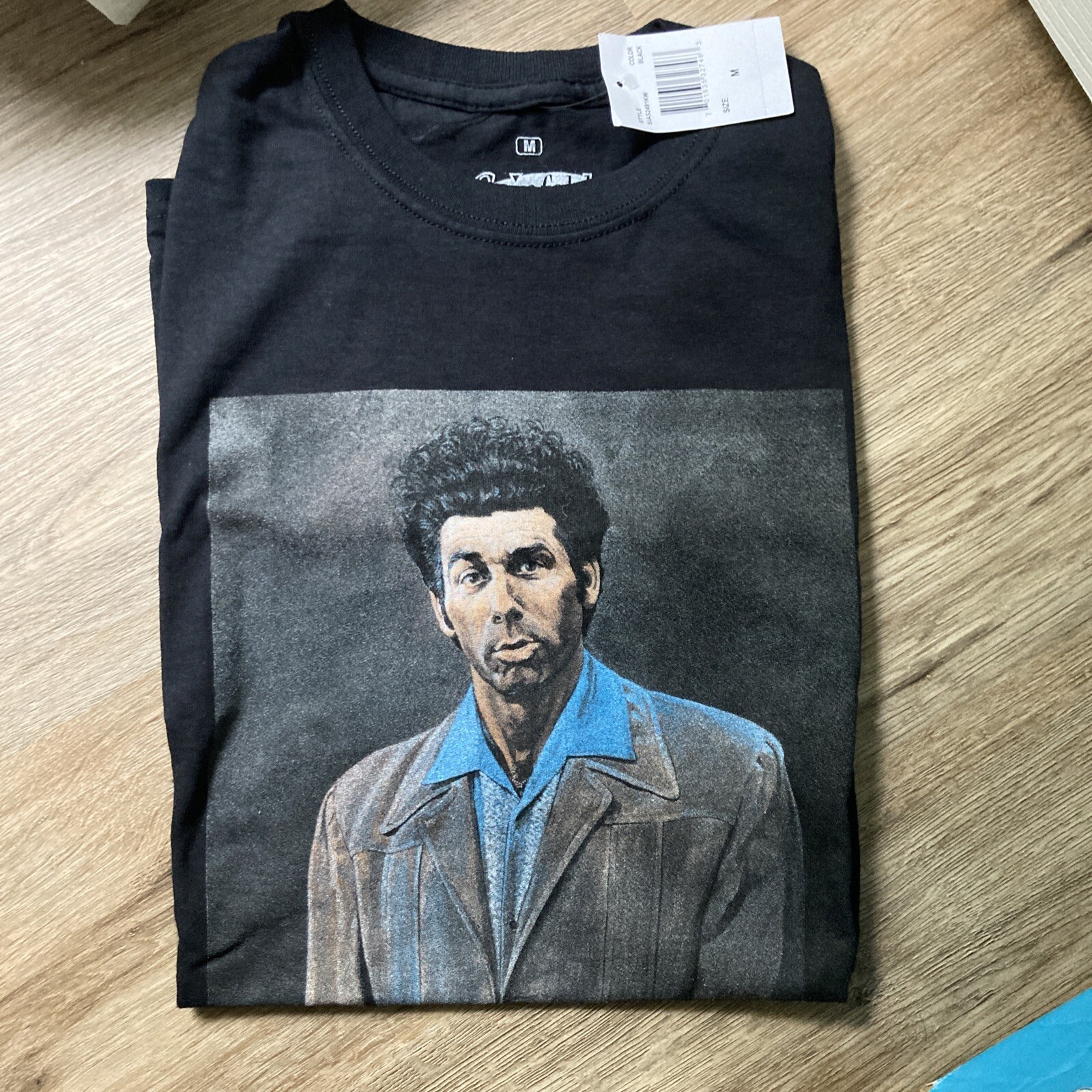 Seinfeld "The Kramer" Portrait T-Shirt Size Medium Black Cotton Castle ...