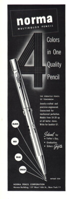 1950 Norma Multikolor Pencil: 4 Colors In One Vintage Print Ad | eBay