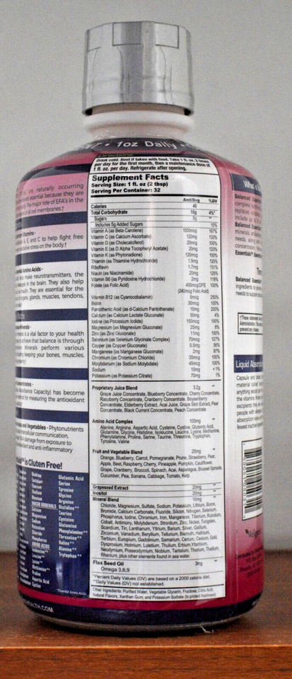 Wellgenix Balanced Essentials + Plus 138 Multivitamin Liquid Vitamin 32 ...
