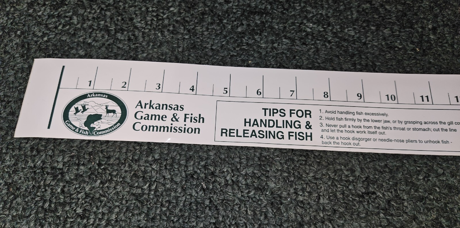 VTG NEW Fishing Ruler Tape Sticker Arkansas Game Fish 28 inches Bull ...