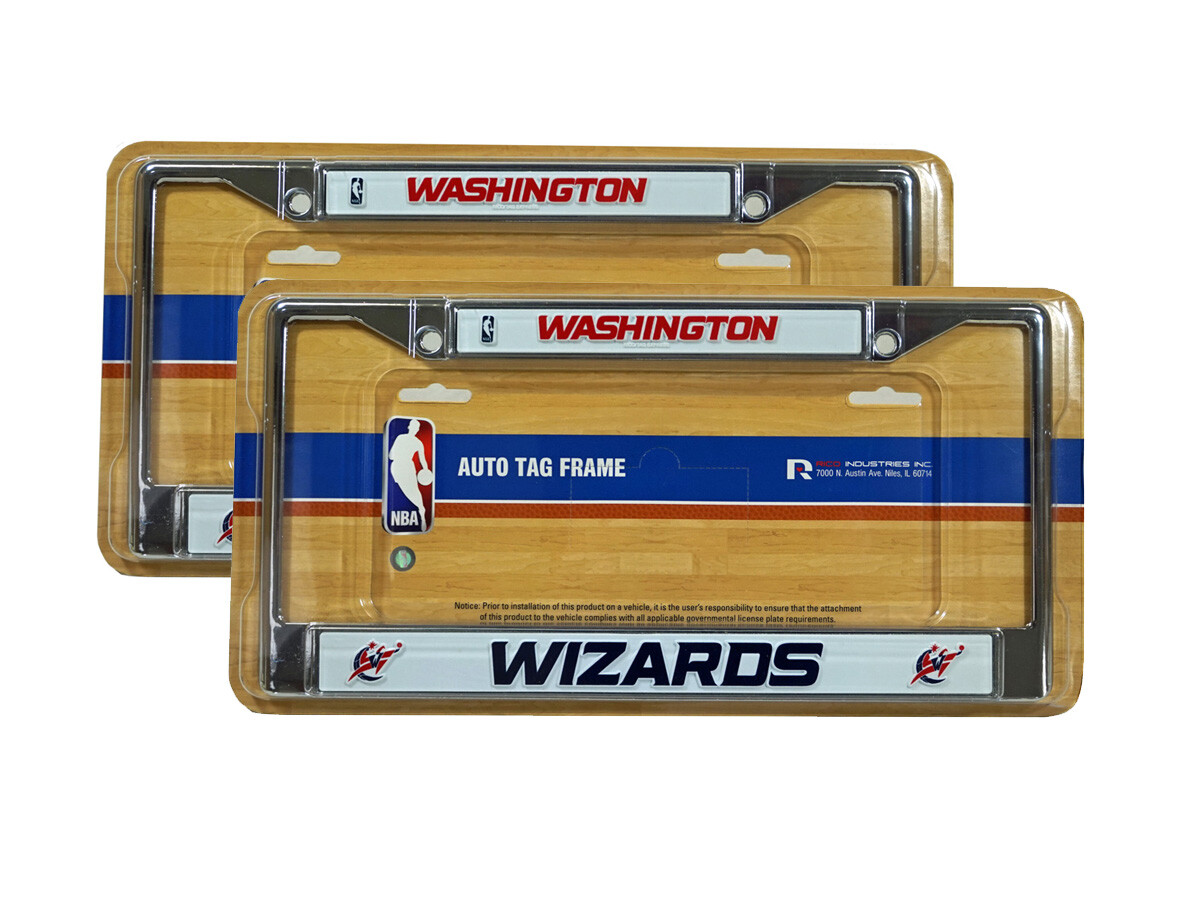 Washington Wizards NBA Chrome Metal (Set of 2) License Plate Frame Set ...