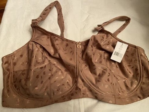 ELILA Mocha Jacquard Back close Wireless Softcup Bra, US 52F 1305 ...