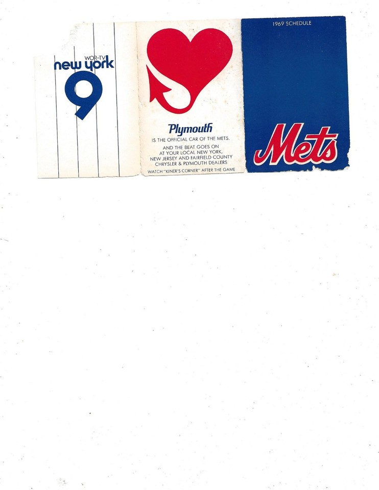 1969 New York Mets Pocket Schedule | eBay
