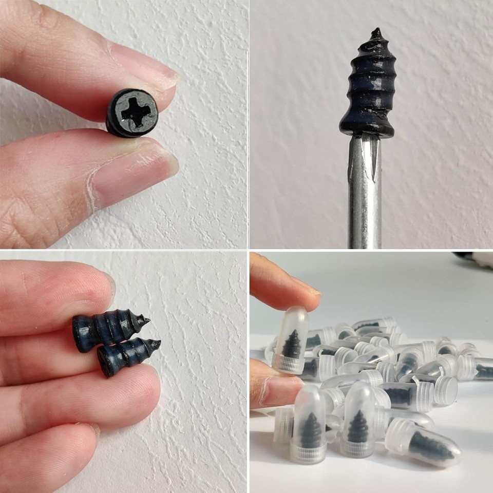 60 Pcs Tire Repair Rubber Nail Screw Tire Plugs Quick Puncture for Car ...