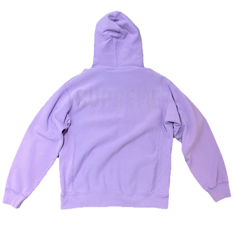 Supreme Men's Purple Studded Back Logo Hoodie Sweatshirt Size Large | eBay