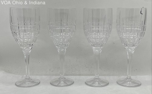 Four Square Design Crystal Glass Stemmed Drinking Glasses | eBay