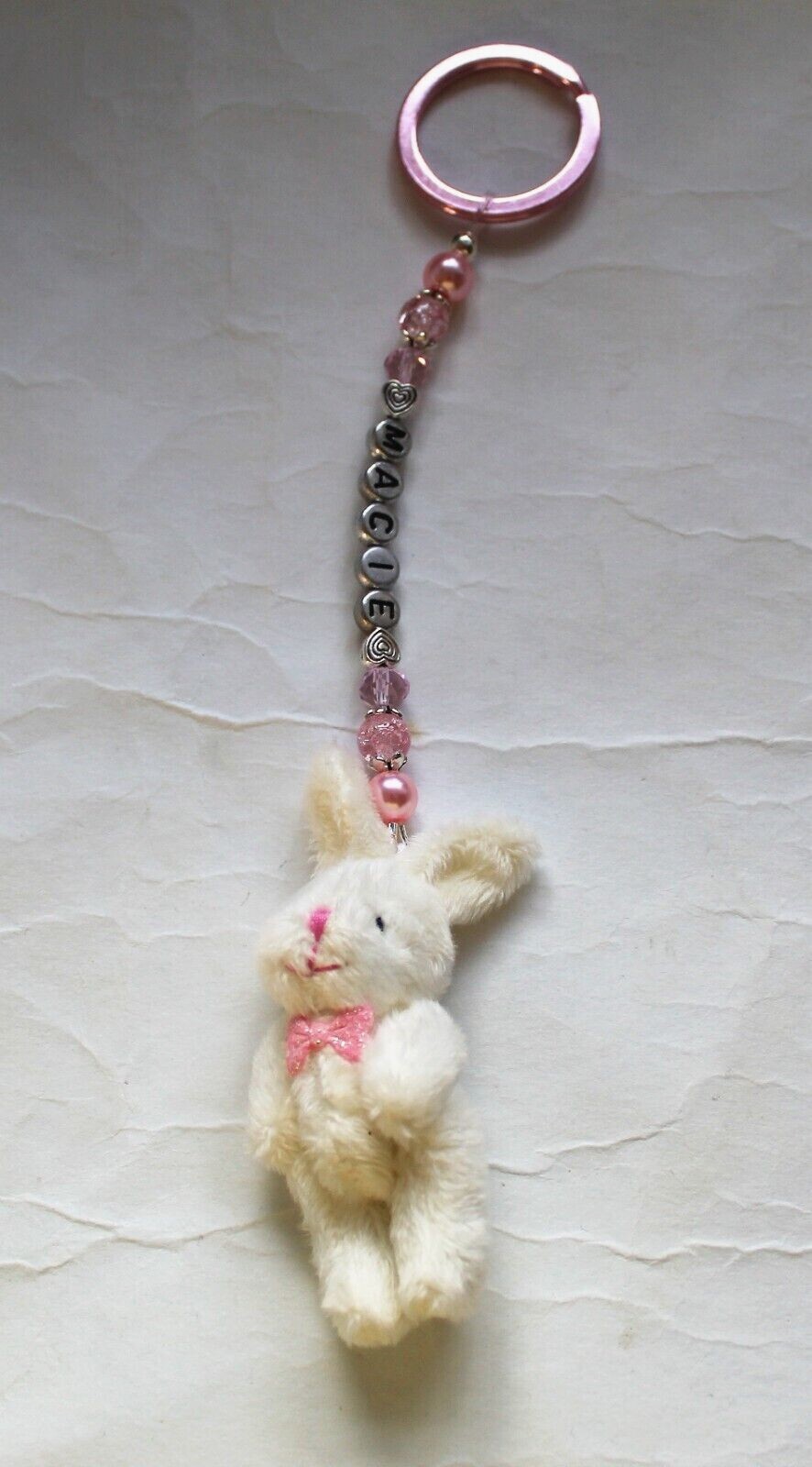 Cutest Personalised Bunny Rabbit Keyring / bag charm (you chose a name ...