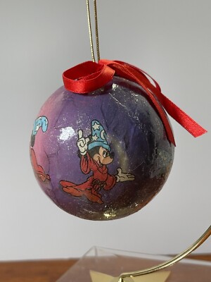 Vintage Disney Fantasia Sorcerer Mickey Paper Mache Christmas Ornament ...