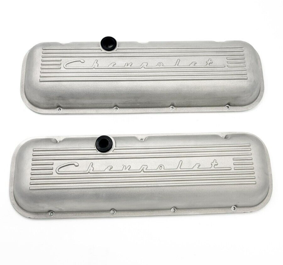 As Cast Finned "Chevrolet" Script Valve Covers For Big Block Chevy ...