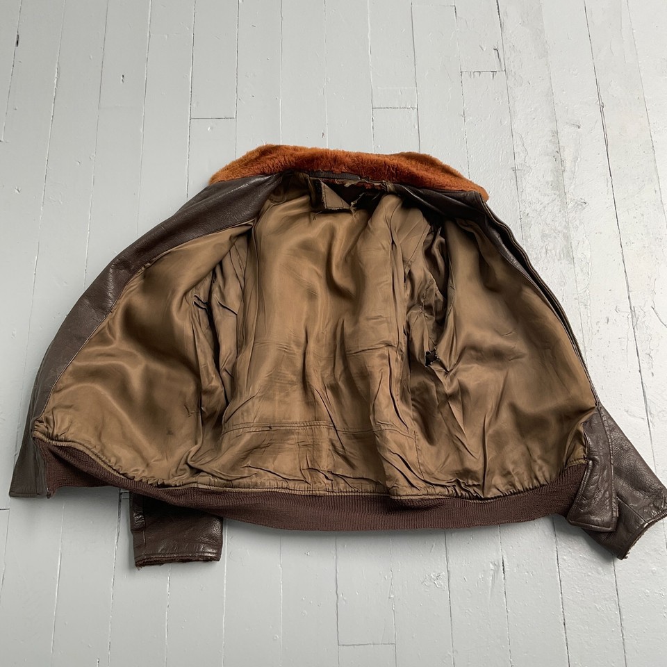 Vintage 1940s BUAER U.S. NAVY G-1 Bomber Pilot Flight Leather Jacket | eBay