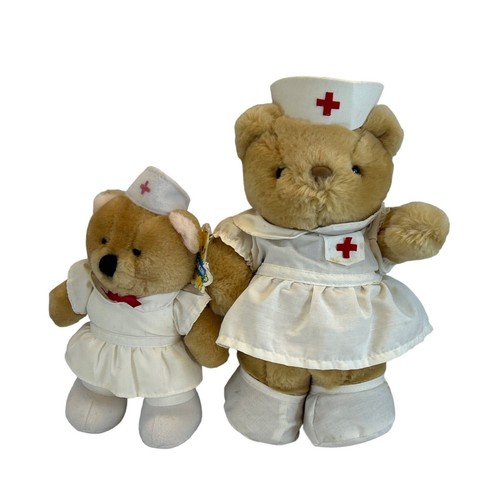 Vintage Plush Dakin 9" Nancy Bear Nurse and 12" Jerry Elsner Nurse ...
