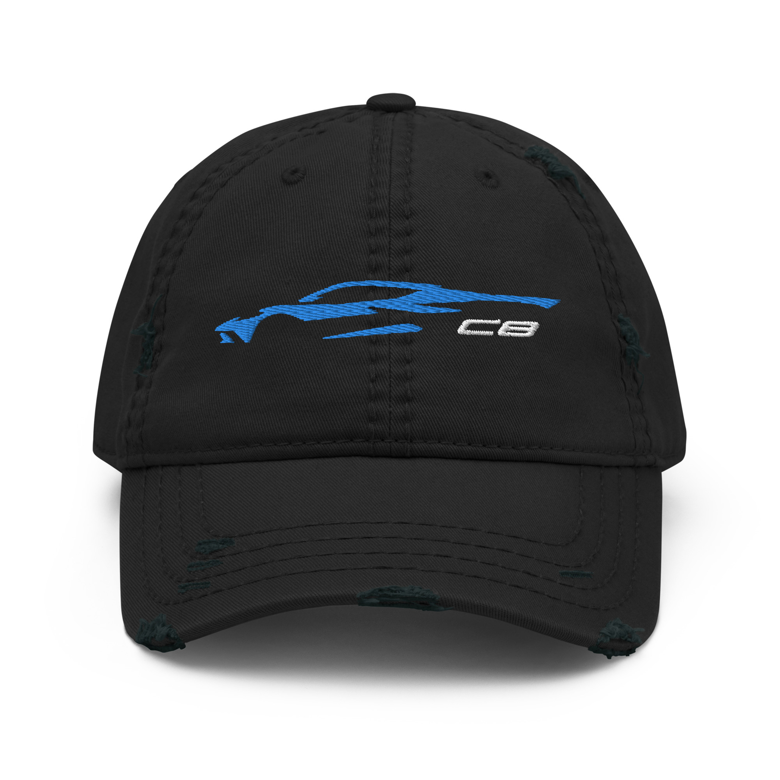 2023 vette C8 Silhouette Rapid Blue 8th Gen Vette Distressed Dad Hat | eBay