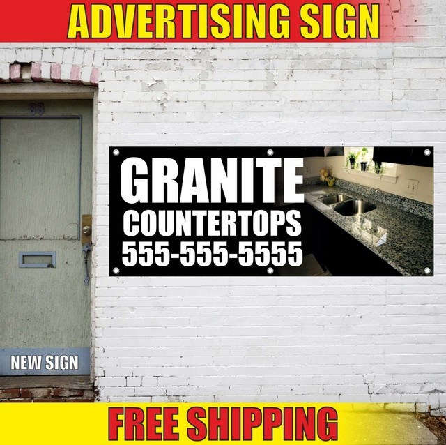 GRANITE COUNTERTOPS Banner Advertising Vinyl Sign Flag furniture ...
