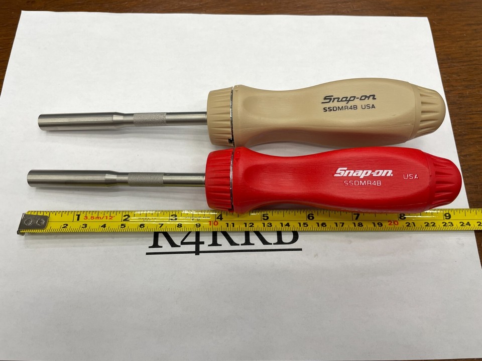 Snap-on Tools USA NEW BULK Ratcheting Screwdriver 2pc Lot Set Red & Tan ...
