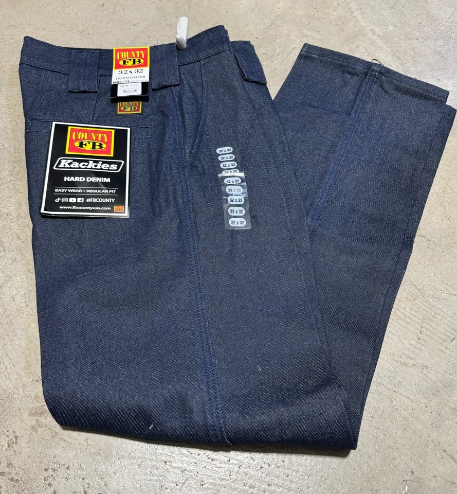 FB County Kackies Hard Denim Pant Pants Indigo Black Blue work casual ...