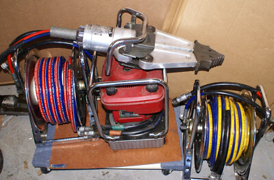 LUKAS Hydraulic Rescue 5 Tools gas PUMP 2 Hose Reels JAWS OF LIFE ...
