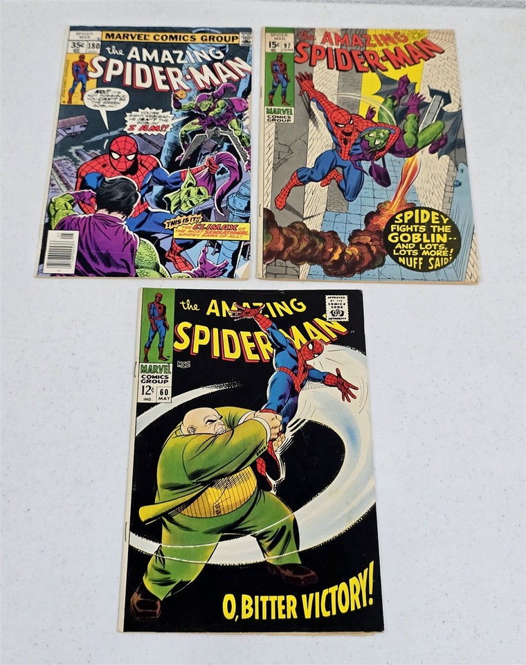 S-580 VINTAGE 1960/70'S MARVEL COMICS THE AMAZING SPIDER-MAN #60 97 180 ...