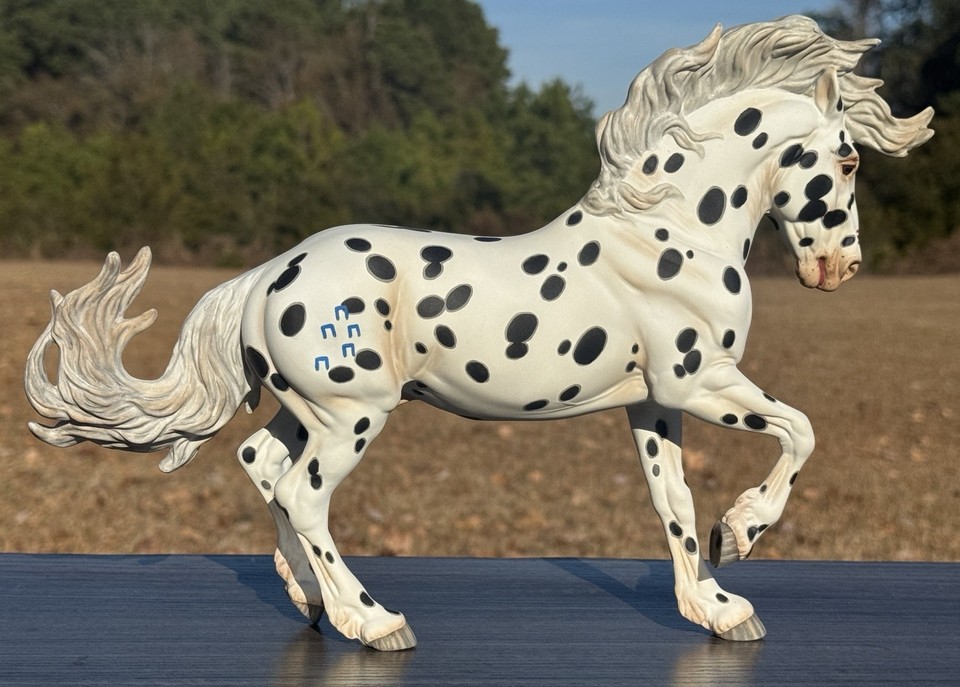 Breyer Model Horse Fireheart Black Leopard War Paint Appaloosa Custom ...