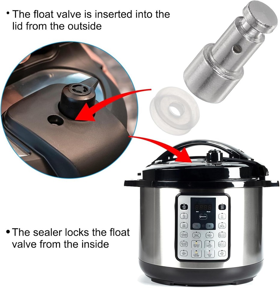 uxcell Pressure Cooker Float Valve Floater Kit, 1 Set Silicone Sealing ...