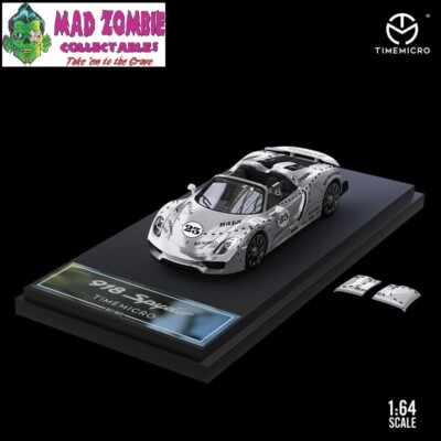 Time Micro 1/64 Scale - Porsche 918 Spyder Silver Pink - LImited to 999 ...