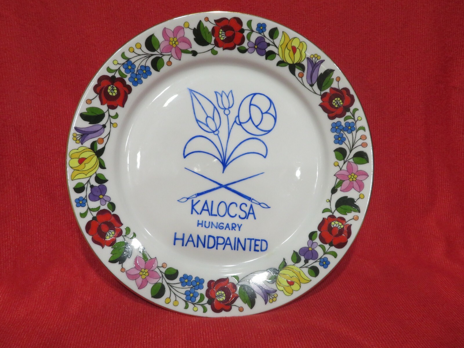 KALOCSA HAND PAINTED PORCELAIN Small WALL Plate 7 1/2" | eBay