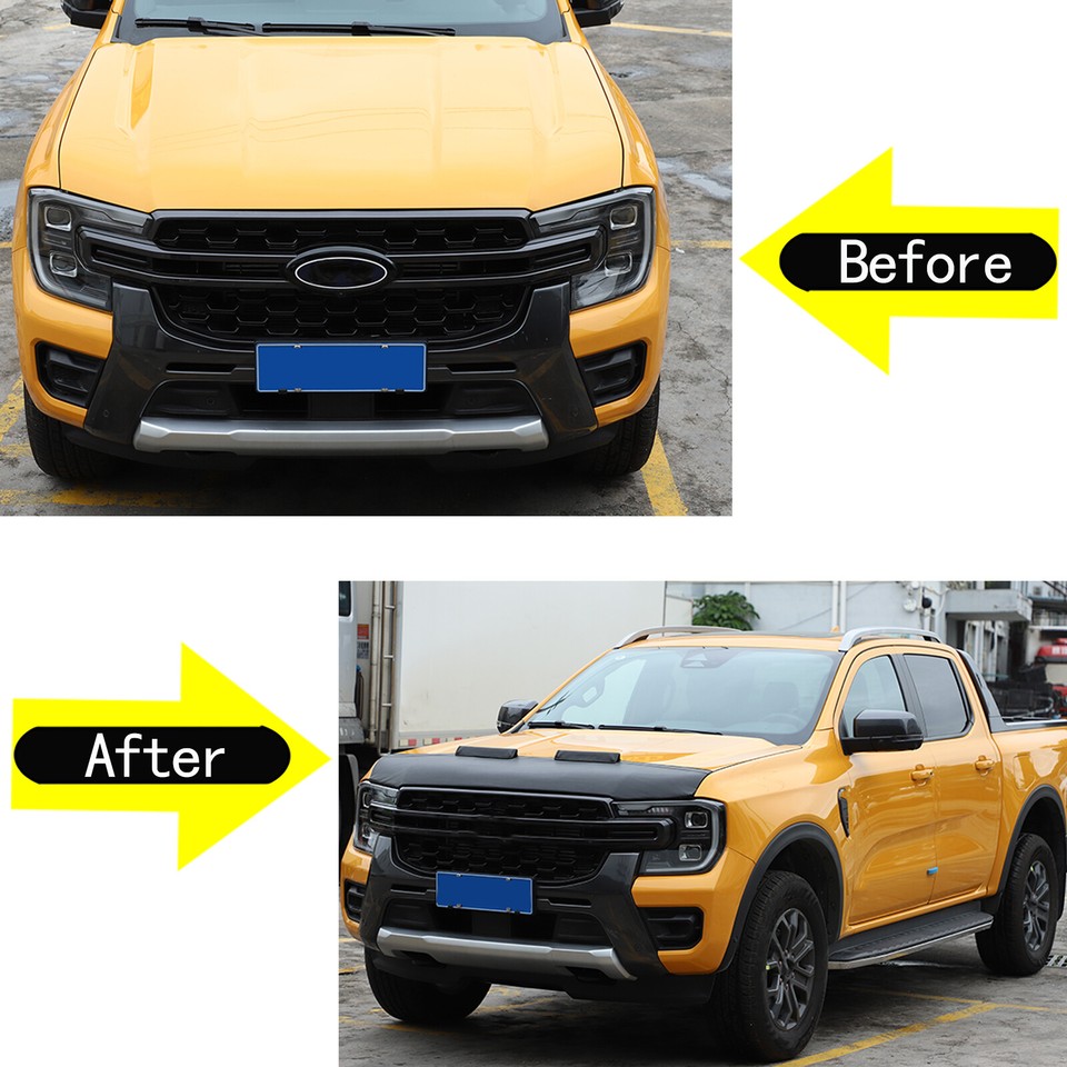 Front Hood Protector Mini Mask Bra Protector Fits Ford Ranger 2024-2025 ...