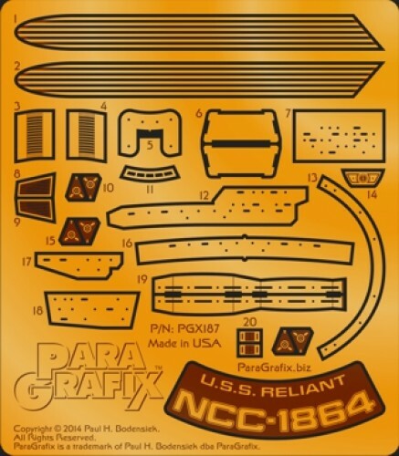ParaGrafix 1/1000 Star Trek USS Reliant Ncc1864 Photo-etch Set for PLL ...