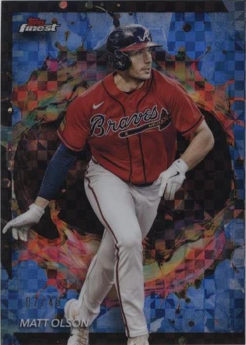 2024 Topps Finest - Rare Matt Olson #252 Blue Checkerboard Refractor ...