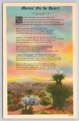 Desert Poem Scenic AZ Arizona Postcard | eBay