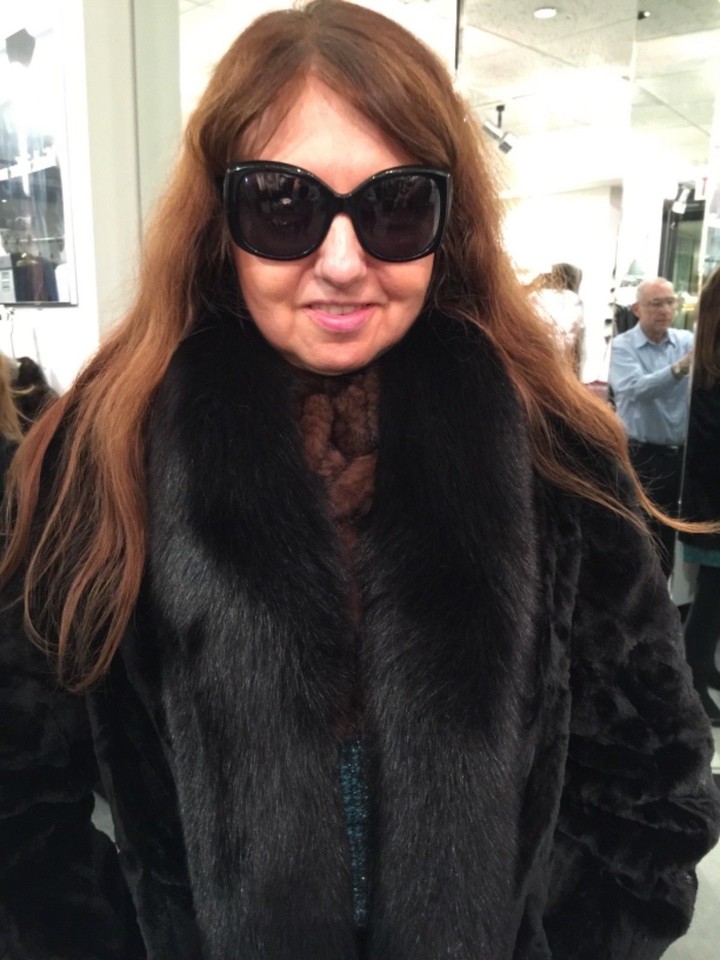 CHICAGO FUR MART SIZE 20.BRAND NEW SHEARED MINK STROLLER W/FOX TUXEDO ...