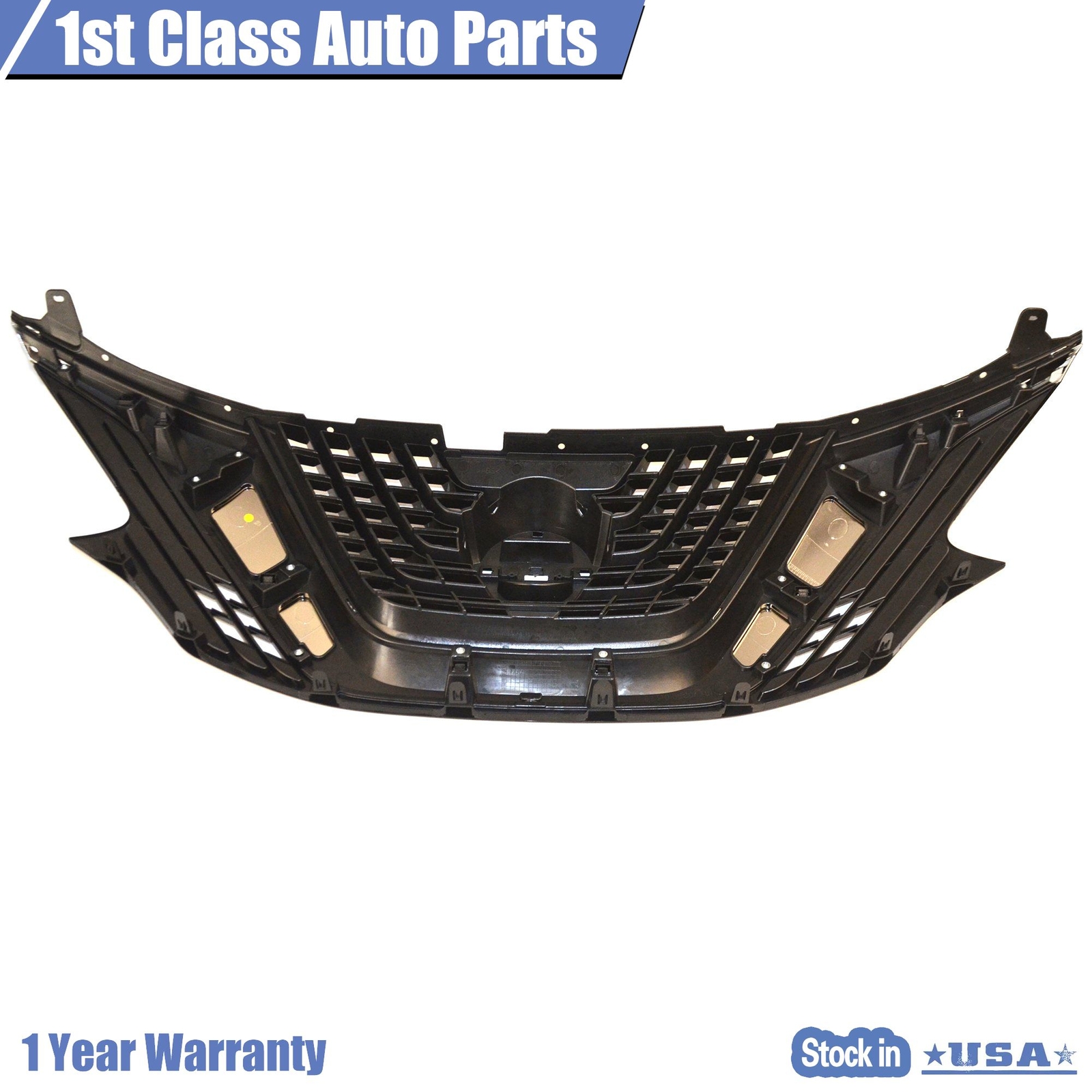 Front Upper Black W/ Chrome Trim Bumper Grille For 2015-2018 Nissan ...