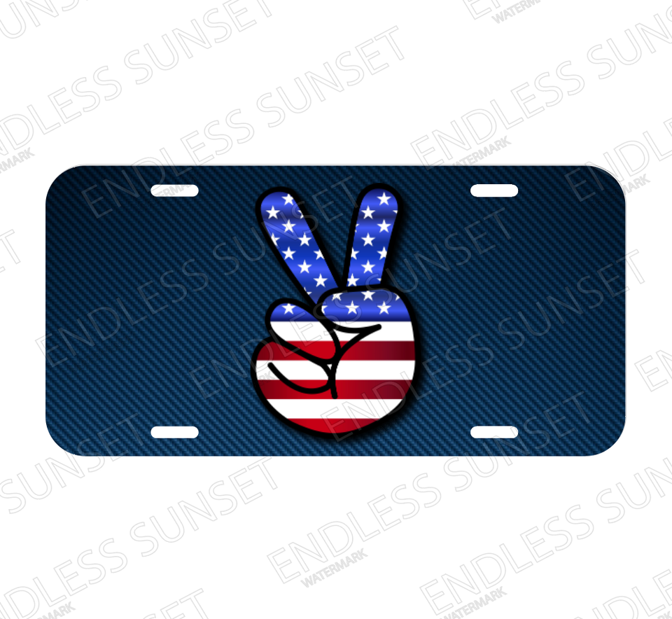 Peace USA American Flag America Unity Love Freedom License Plate Front ...