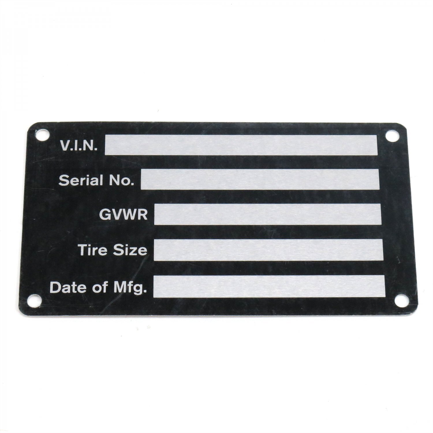 Blank Med Trailer Truck Equipment VIN frame Plate Serial Model # ID Tag ...