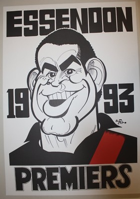 1993 Essendon Premiers Weg Poster Michael Long Bombers Premiership ...