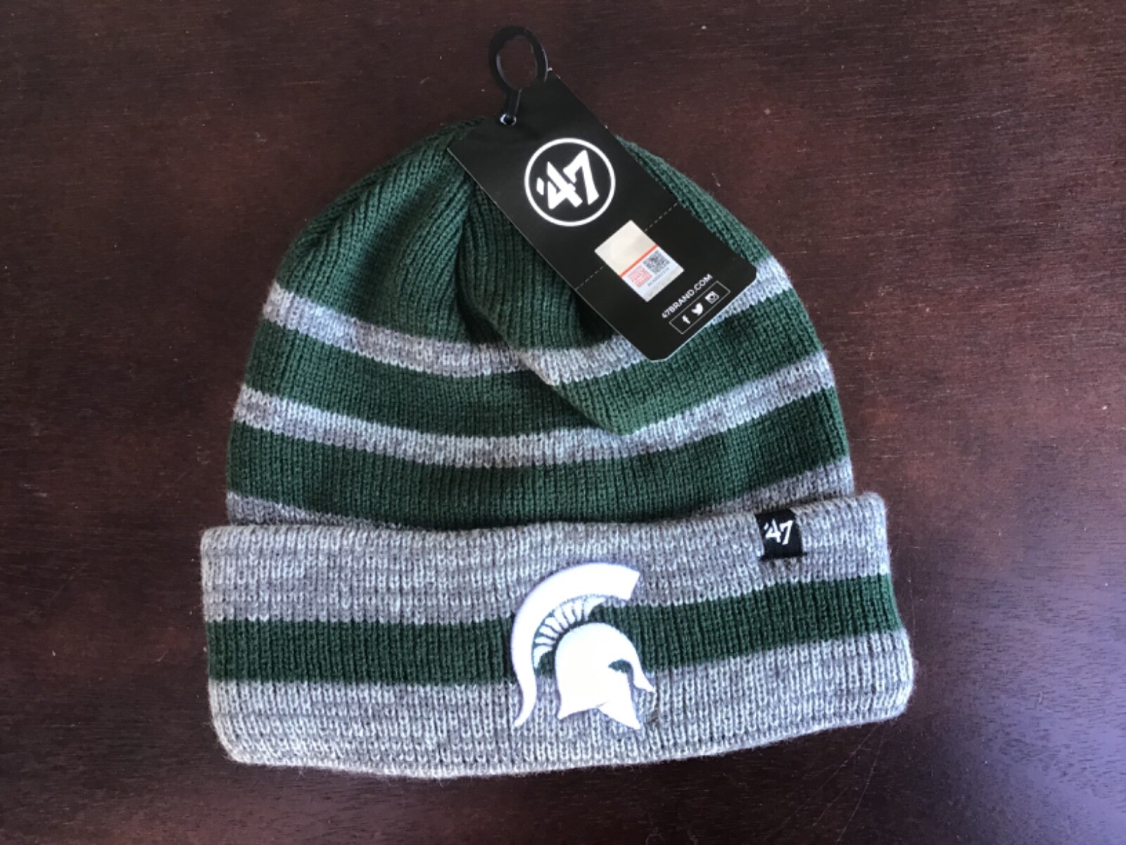 '47 Brand Knit Beanie Hat NCAA Michigan State Spartans / Michigan ...