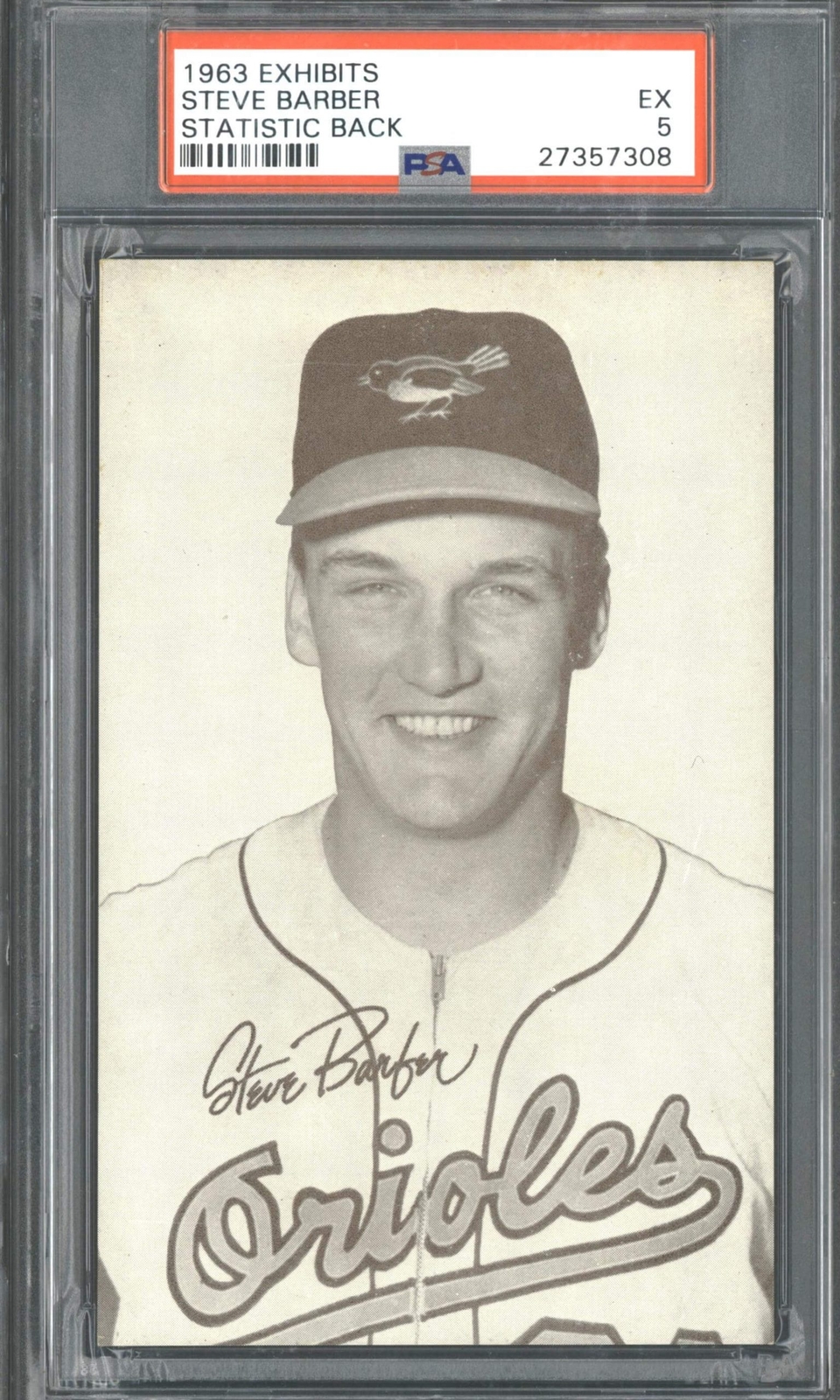 1963 Exhibits Steve Barber - PSA 5 | eBay
