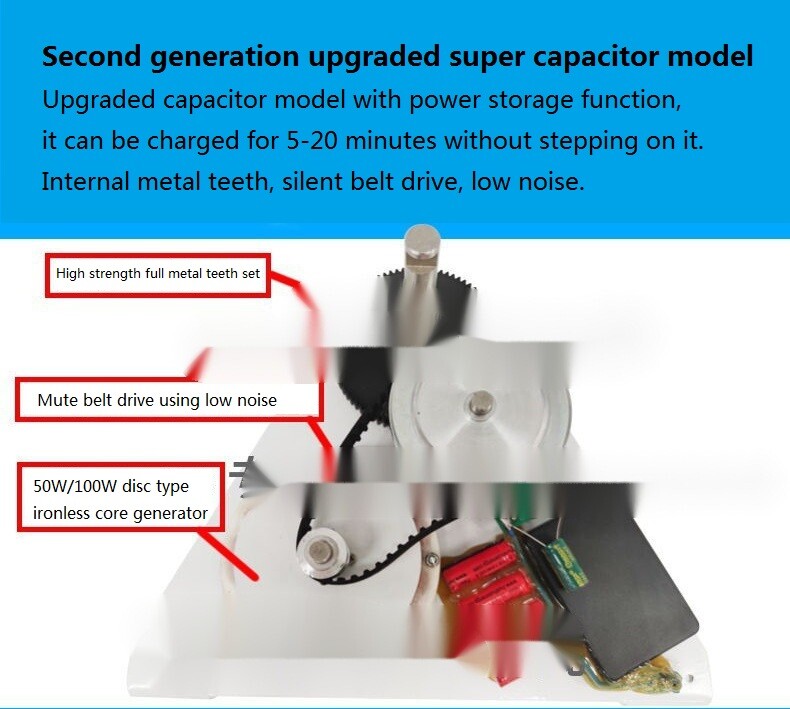 50/100W Foot Pedal Generator Small Hand-cranking Generator Spinning ...