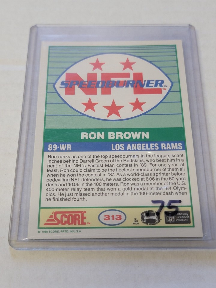 RON BROWN 1989 Score SpeedBurner #313. RAMS - Top Loaded SET BREAK | eBay