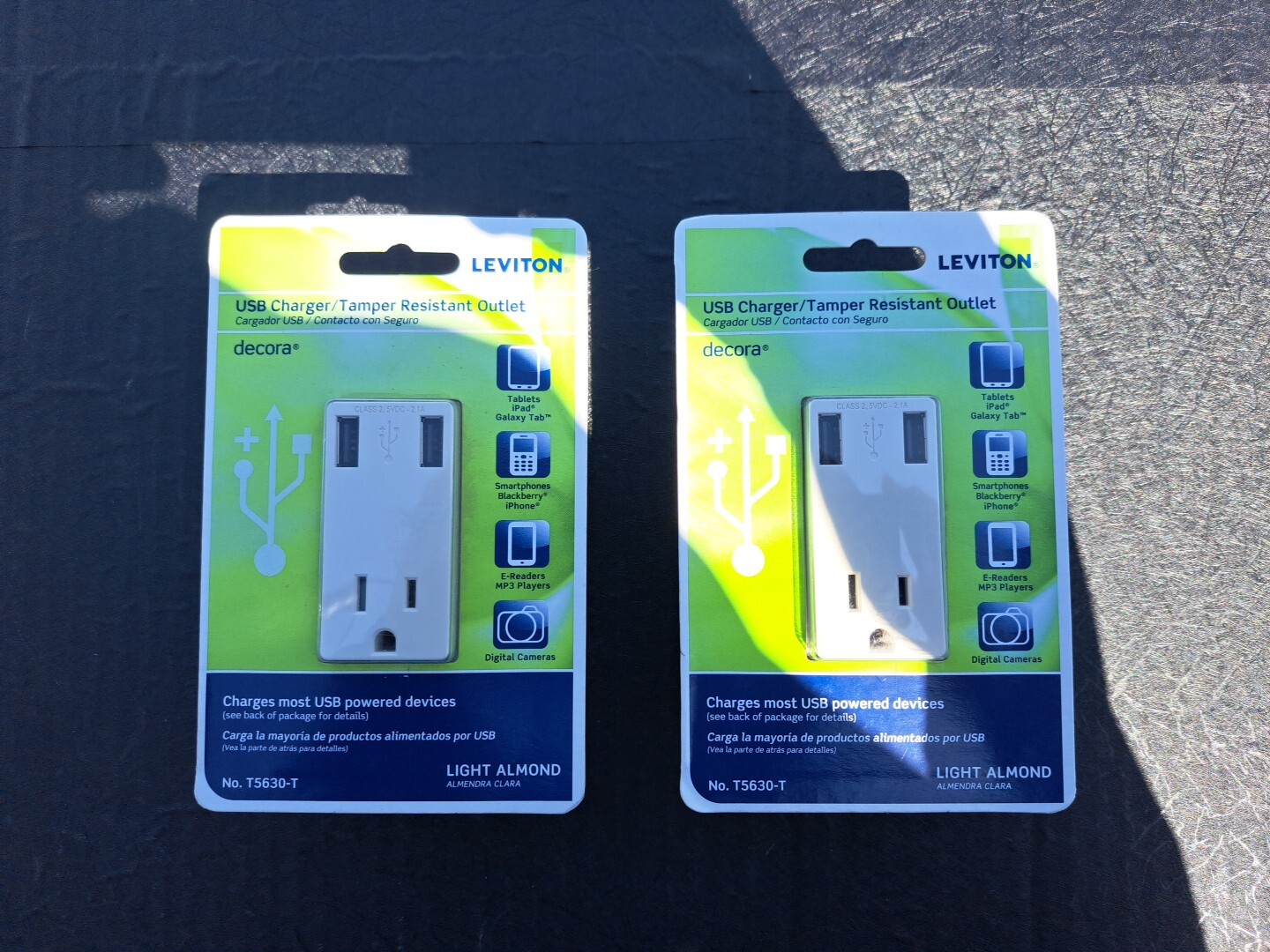 Leviton USB Charger/ Tamper Resistant Outlet T5630-T Light Almond (2 ...