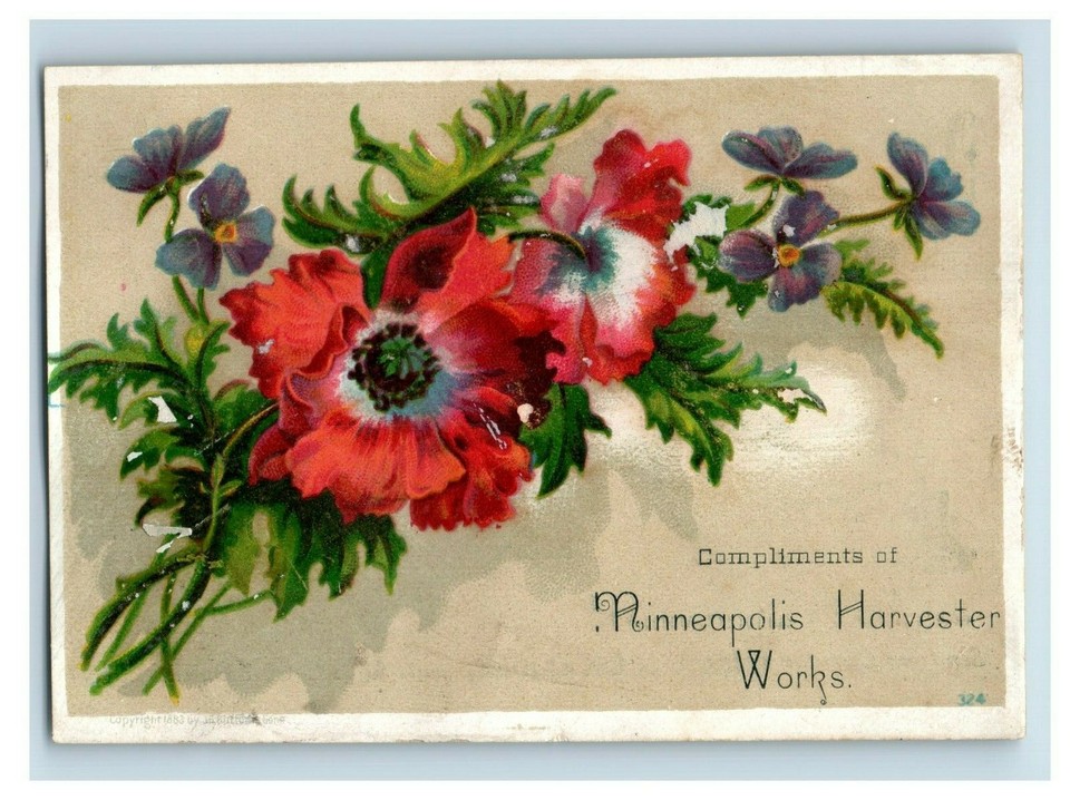1880's Minneapolis Harvester Works Lorscheider OH Victorian Trade Cards ...