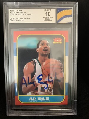 2024 Jersey Fusion 1986-87 Fleer Alex English Auto Autograph GU Patch ...