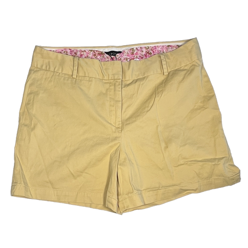 Talbots Shorts Womens 12 Yellow Chino Flat Front Preppy Golf Casual ...