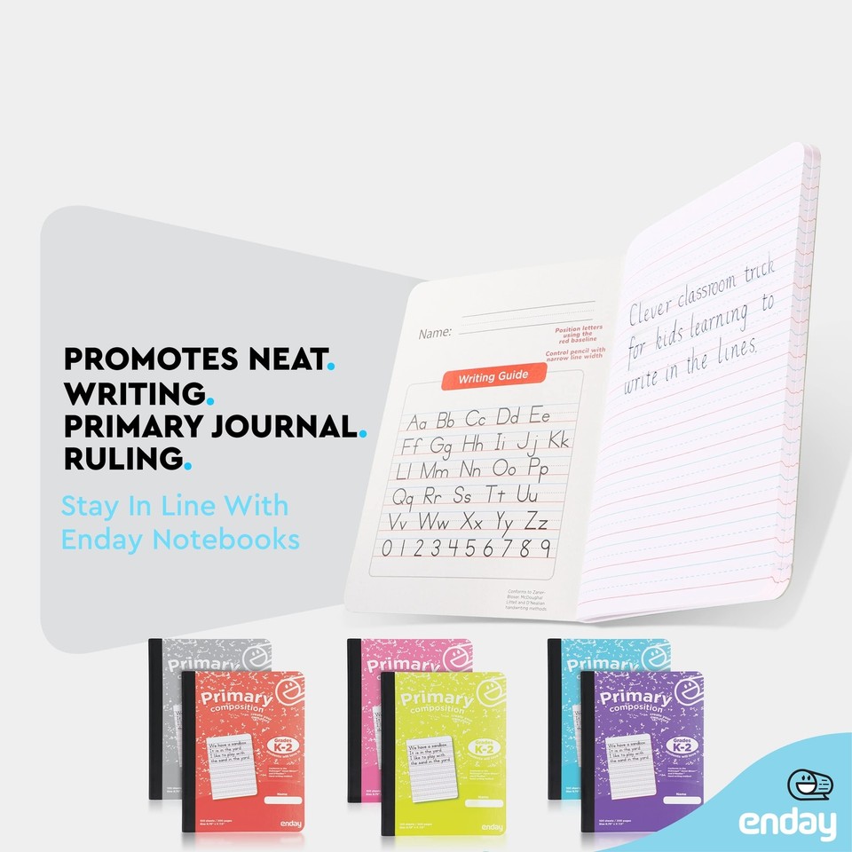Enday Primary Composition Notebook K-2, Primary Ruled Composition Book ...