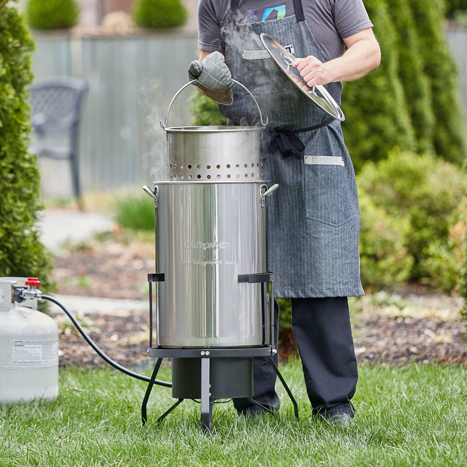 50 Qt. Stainless Steel Pot Outdoor Propane Seafood Crab Shrimp Boil ...