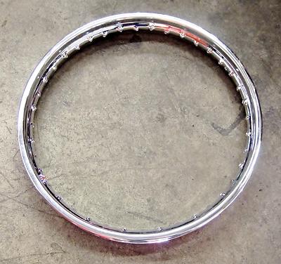 BSA Chrome Front half width 7" Offset Hub Rim wheel 19 x 1.85 67-5599 ...