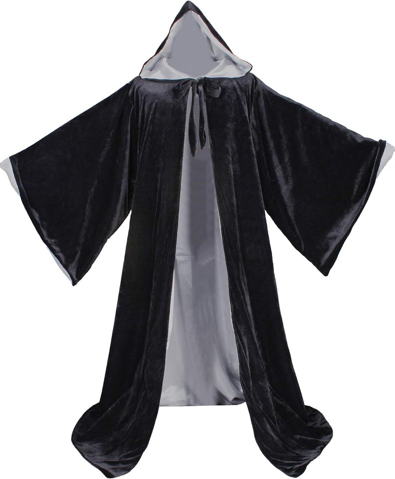 Velvet Wizard Robe with Satin Lined Hood and Sleeves | eBay