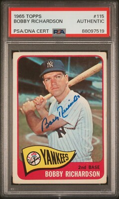 Bobby Richardson 1965 Topps #115 “Autograph" - PSA/DNA Authentic - NY ...