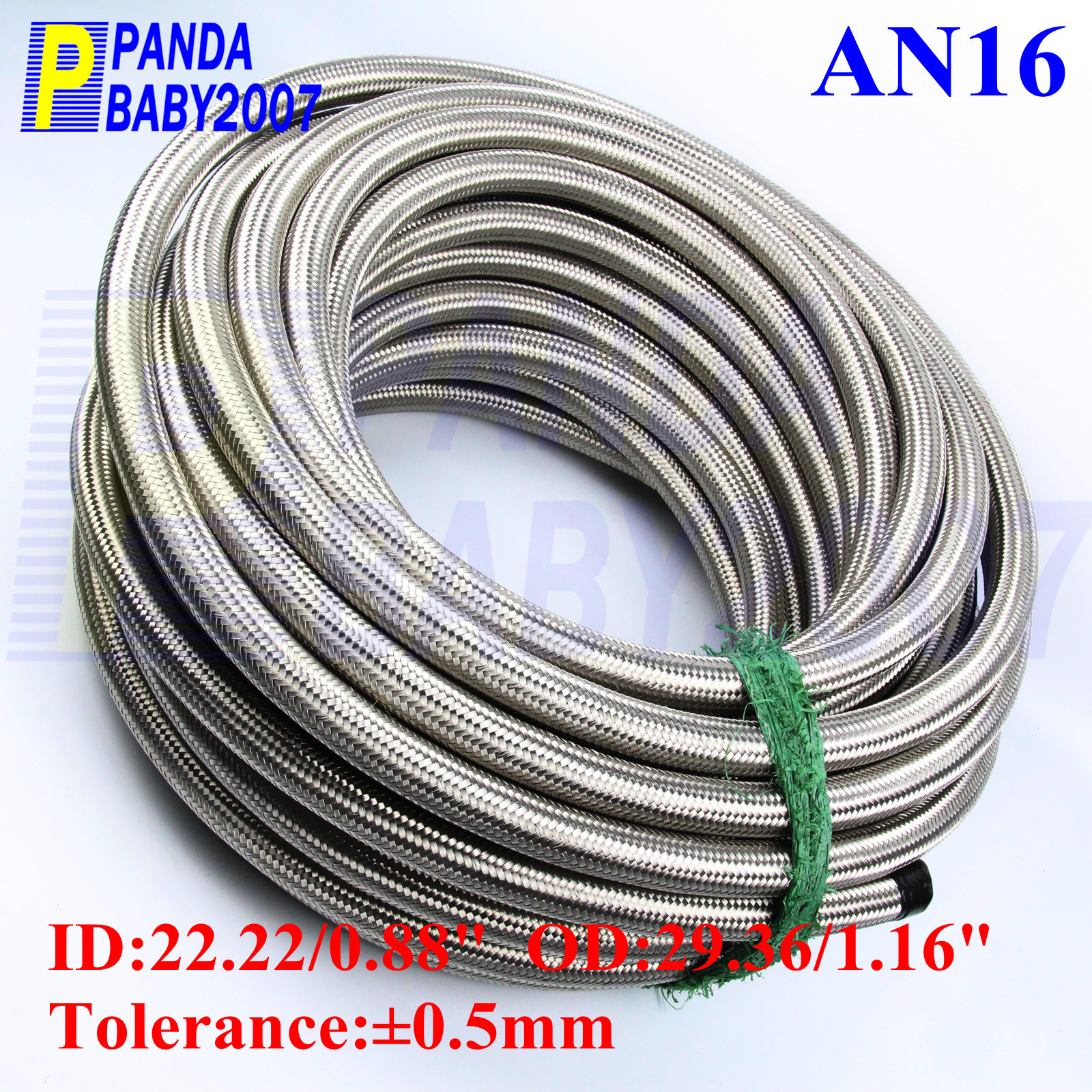 STAINLESS STEEL BRAIDED RADIATOR OIL LINE FUEL HOSE AN16 AN-16 16AN -16 ...