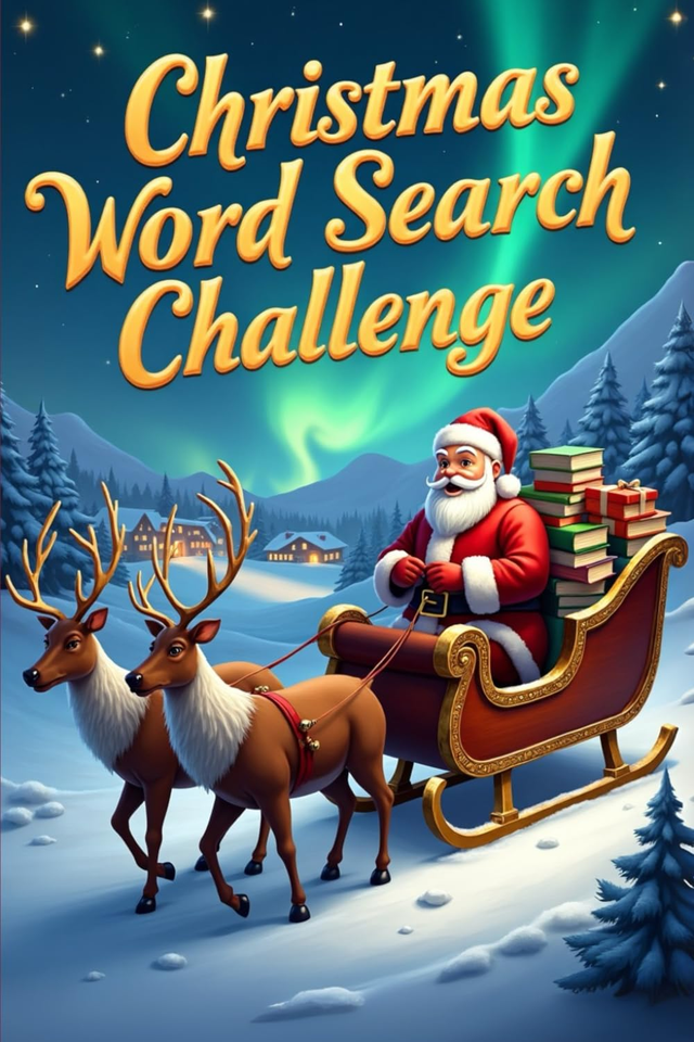 Christmas Word Search Challenge: 50 Tough Holiday Puzzles for Children ...